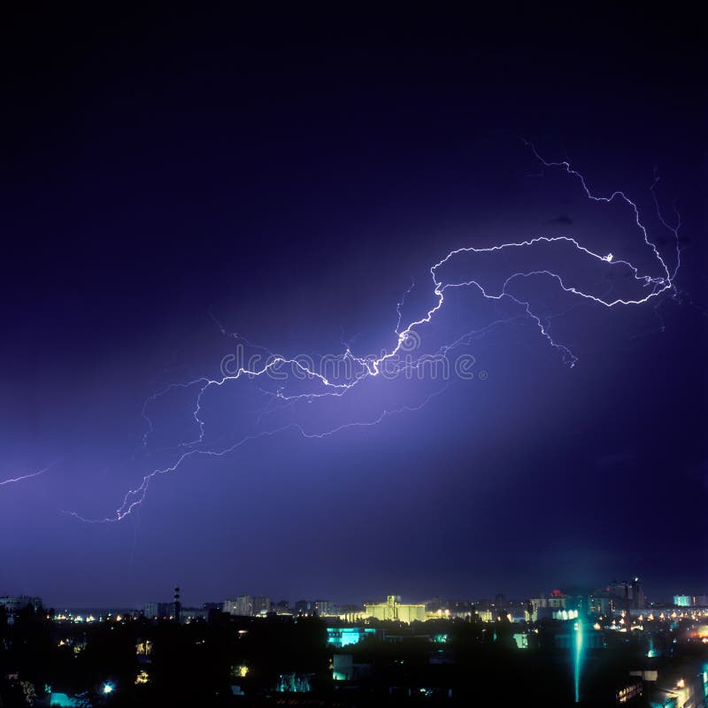 Lightning over seattle stock photo. Image of ball, unexplained - 521272