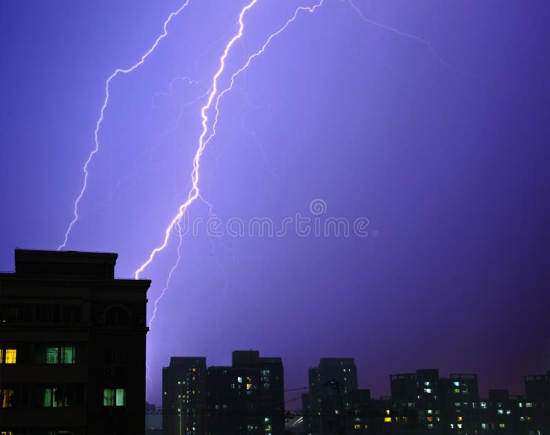 Lightning strike stock photo. Image of landscape, shock - 14739722