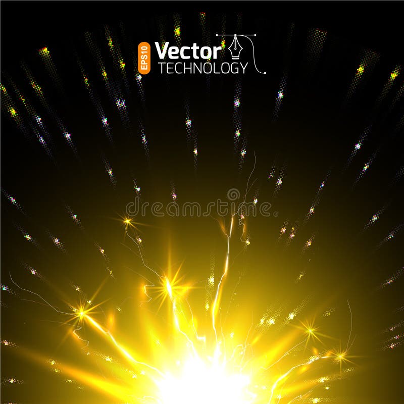 Lightning Strike, Lightning Abstract Background Stock Illustration ...