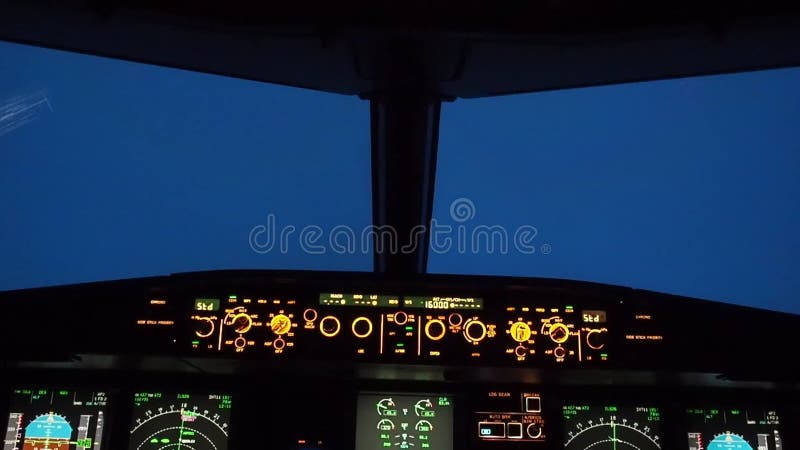 Airplane Cockpit with Flying Command on Control Panel Stock Video ...
