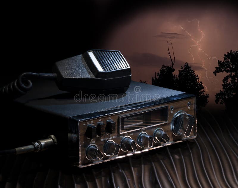 Lightning Strike Behind a CB Radio and Mike Stock Image - Image of ...