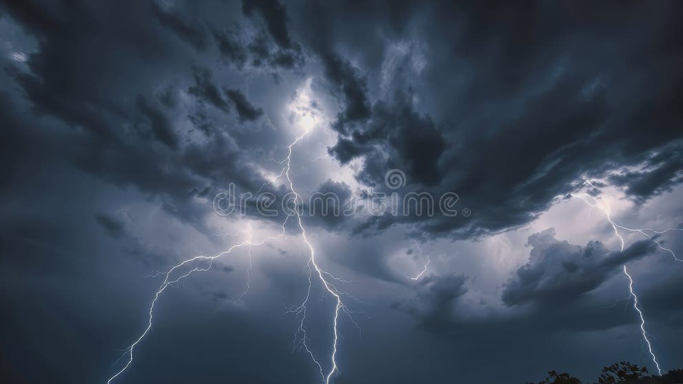 Lightning Strike is Captured Amidst a Powerful Thunderstorm Stock ...