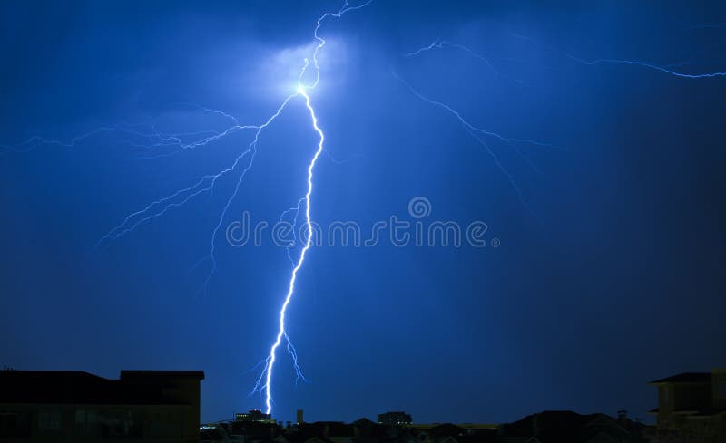 Lightning Strike stock photo. Image of weather, danger - 57068508