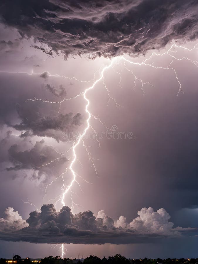 Lightning Strike in the Dark Sky, Thunderstorm and Lightning Stock ...