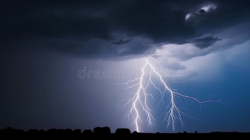 Lightning Strike in Dark Stormy Sky, Thunderstorm and Lightning Stock ...