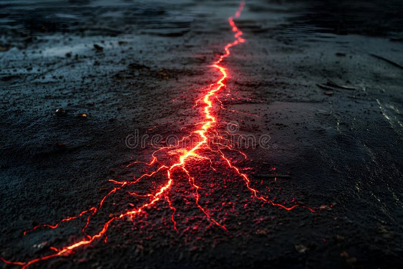 Lightning Strike on the Ground. Abstract Background Stock Illustration ...