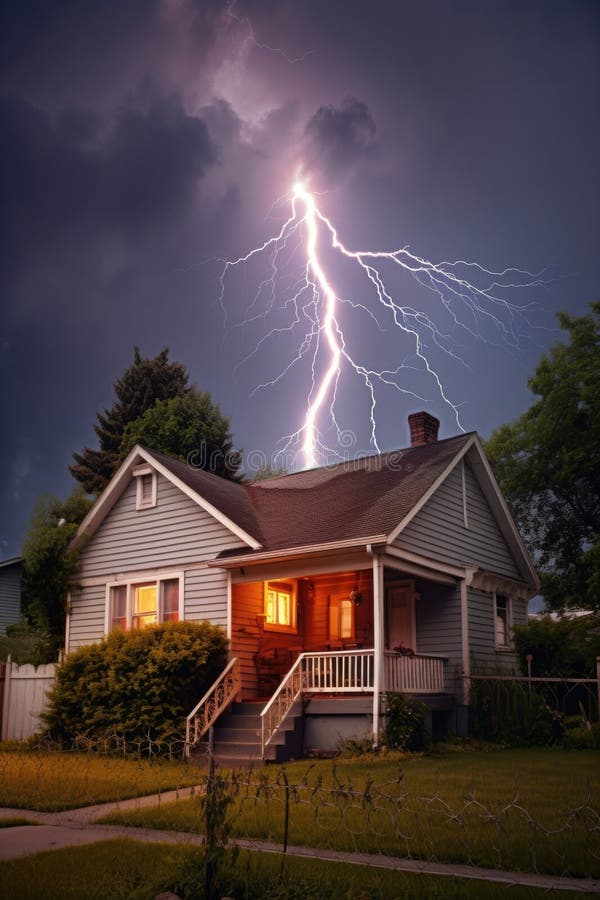 Lightning Strike Home Stock Illustrations – 406 Lightning Strike Home ...