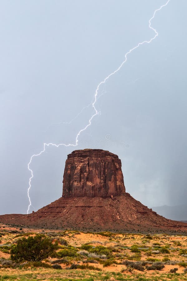 Lightning Strike in Monument Valley Stock Photo - Image of outdoors ...