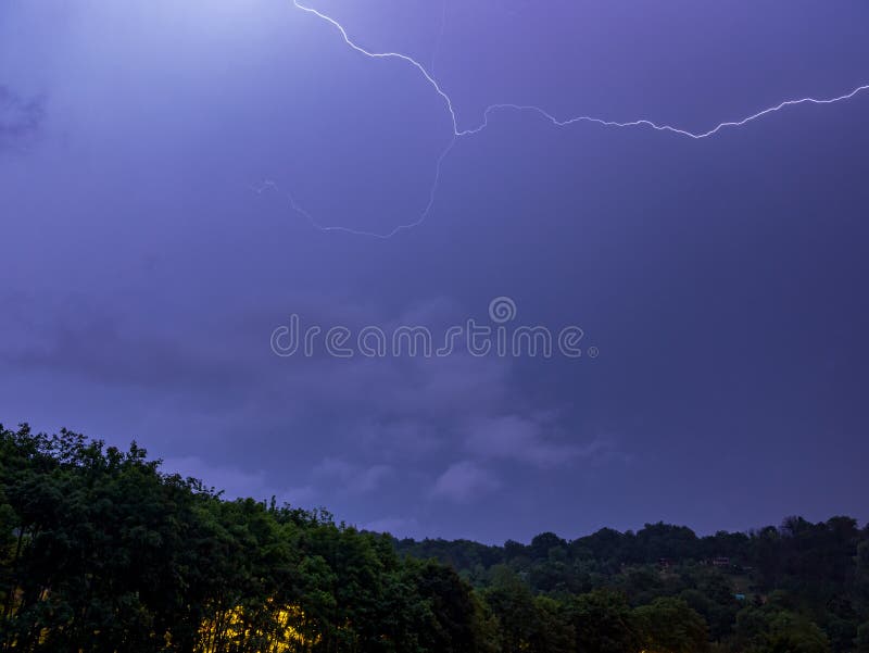 Lightning Hill stock image. Image of night, thunderbolt - 1062909