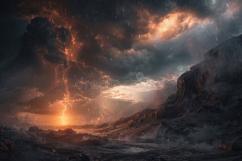 Lightning Strike in the Rocky Moutains. Dramatic Scene and Stormy ...