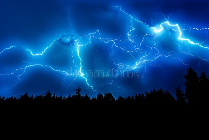Lightning stock image. Image of lightning, night, strike - 75157101