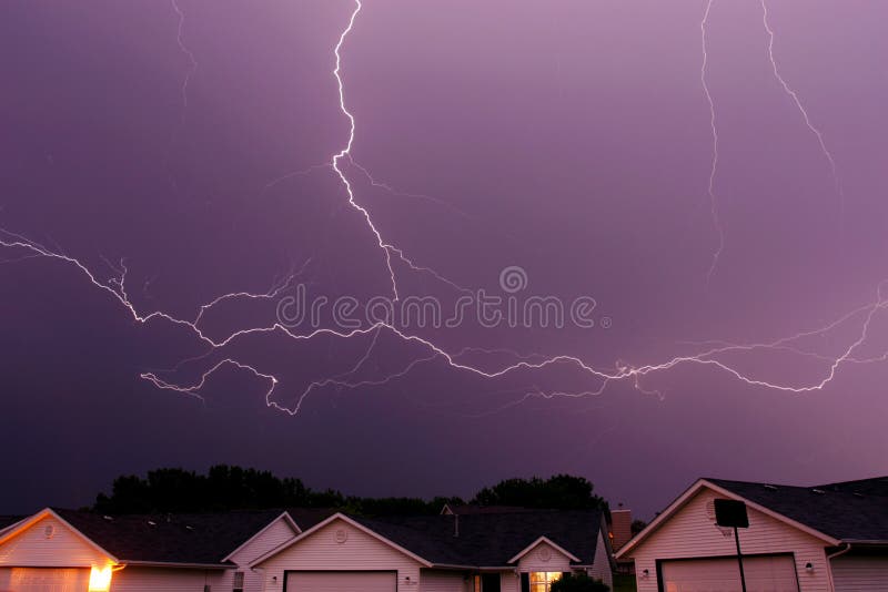 Lightning Strike Thunderstorm Stock Photo - Image of landscape ...