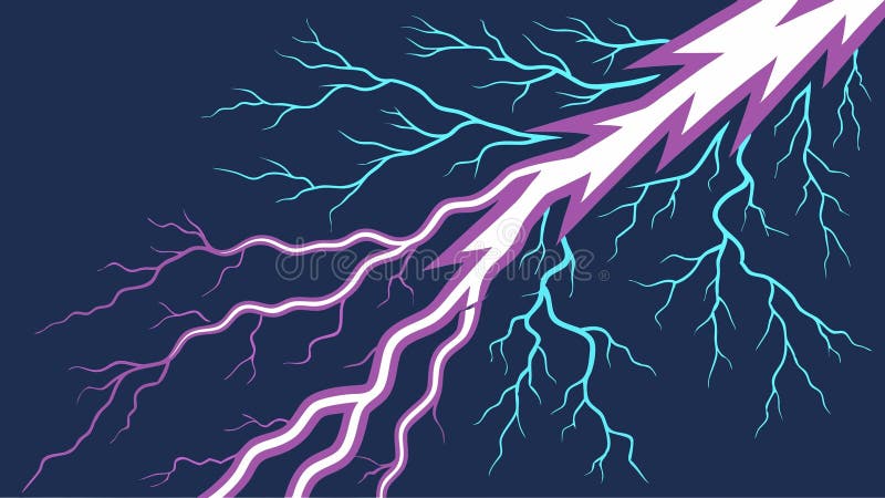 Lightning Strike, Thunderstorm and Powerful Weather Vector Design ...