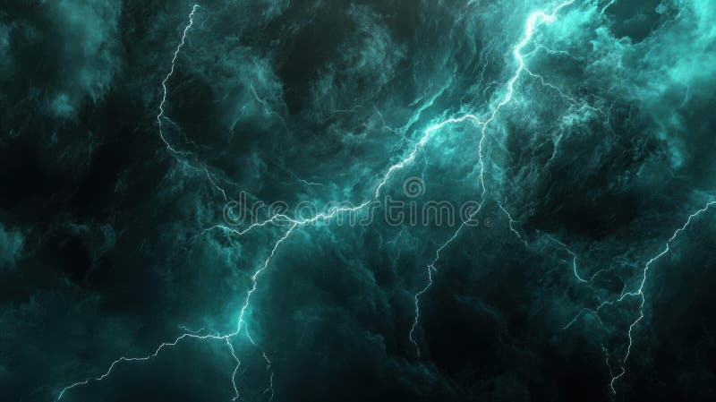 Lightning Strikes Across Dark Sky with Dramatic Energy and Power, Storm ...