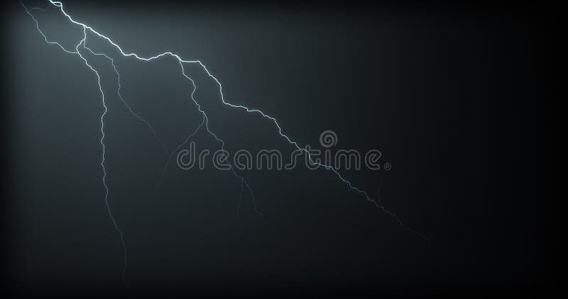 Lightning Strikes on a Black Background with Realistic Reflections ...