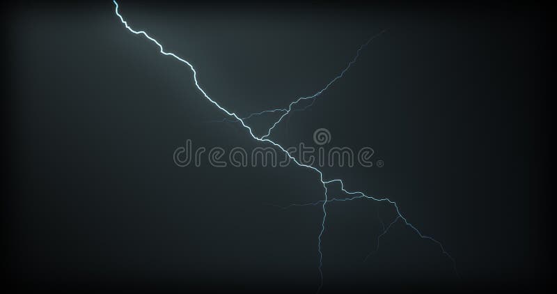 Lightning Strikes on a Black Background with Realistic Reflections ...