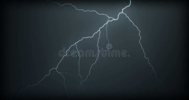 Lightning Strikes on a Black Background with Realistic Reflections ...