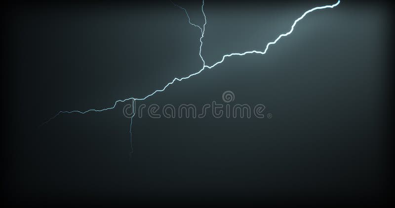 Lightning Strikes on a Black Background with Realistic Reflections ...