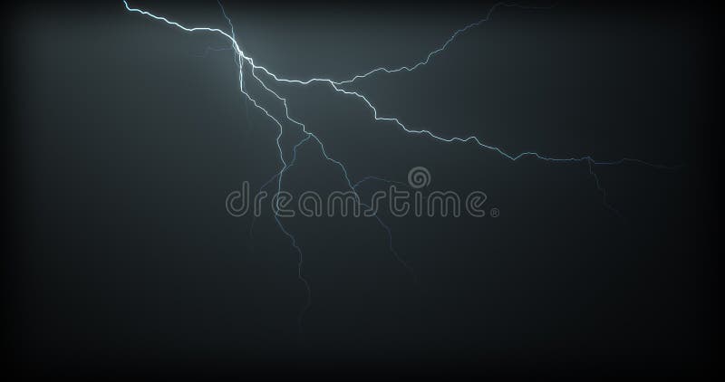 Lightning Strikes on a Black Background with Realistic Reflections ...
