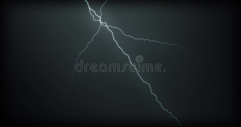 Lightning Strikes on a Black Background with Realistic Reflections ...
