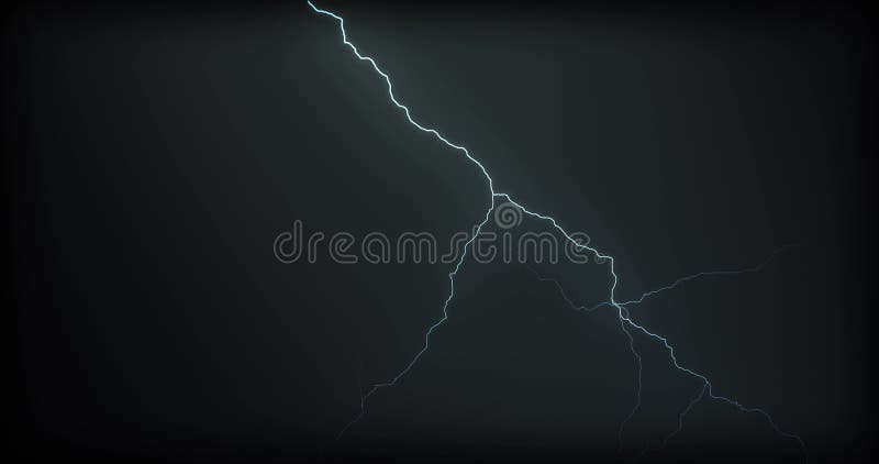 Lightning Strikes on a Black Background with Realistic Reflections ...