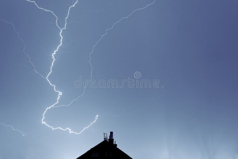 Lightning strikes down stock photo. Image of outdoors - 44781744