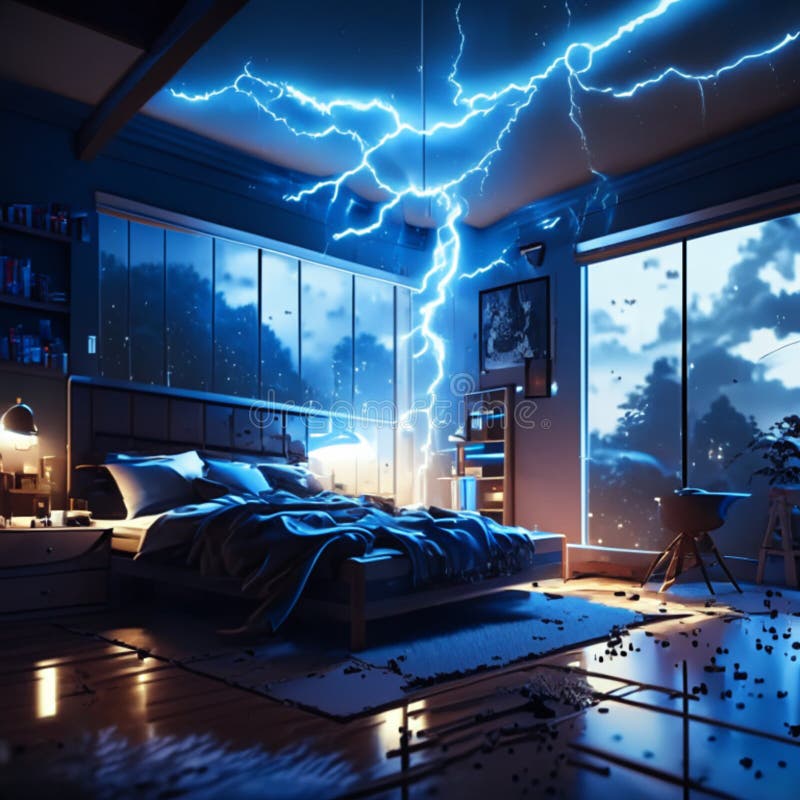 Lightning in the Night Sky. Thunderstorm in the Night Sky Stock Photo ...