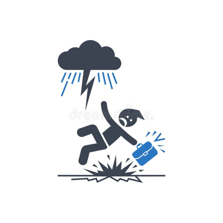 Lightning Strikes Person Icon Stock Vector - Illustration of distress ...