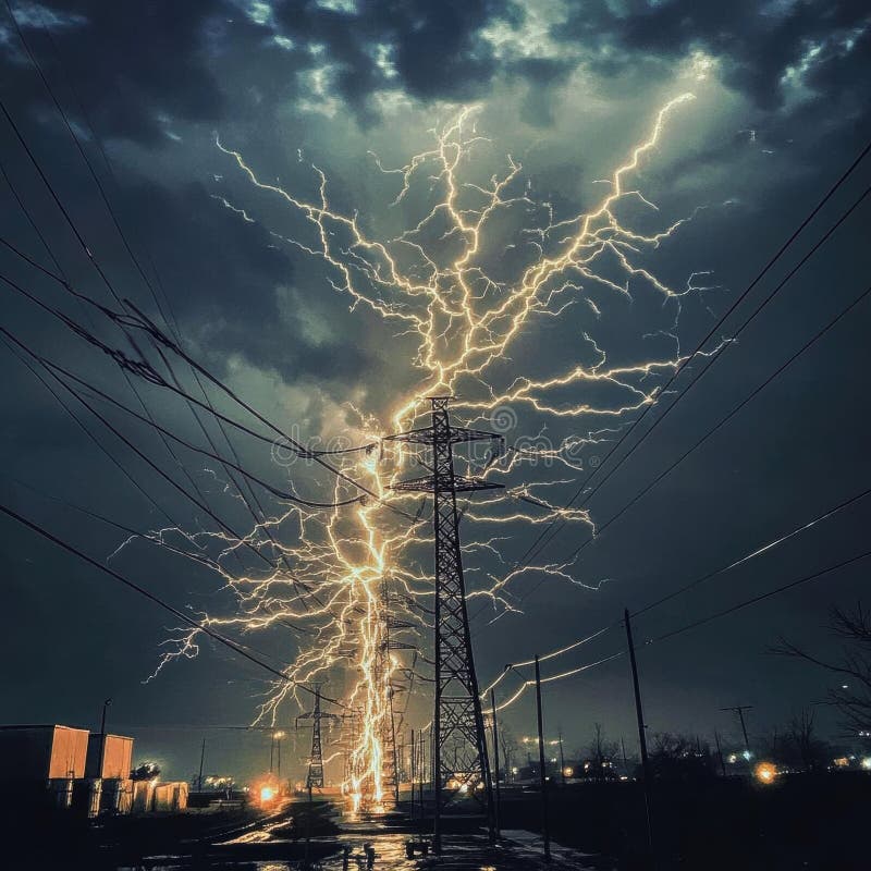 Lightning Strikes Power Line - a Stunning Display of Nature S Power ...
