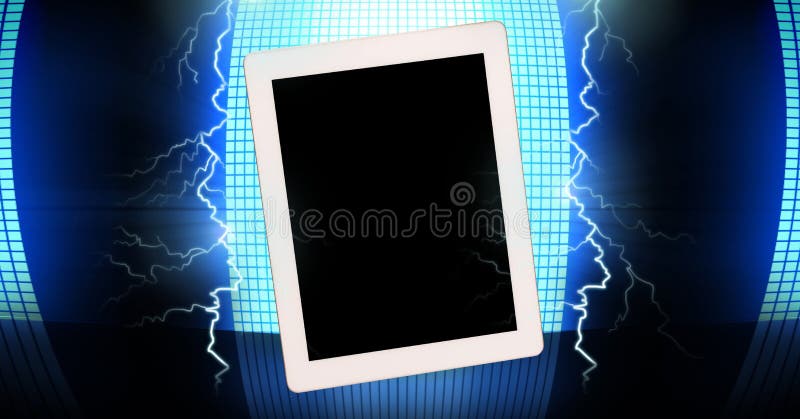 Lightning Strikes and Tablet Stock Illustration - Illustration of ...