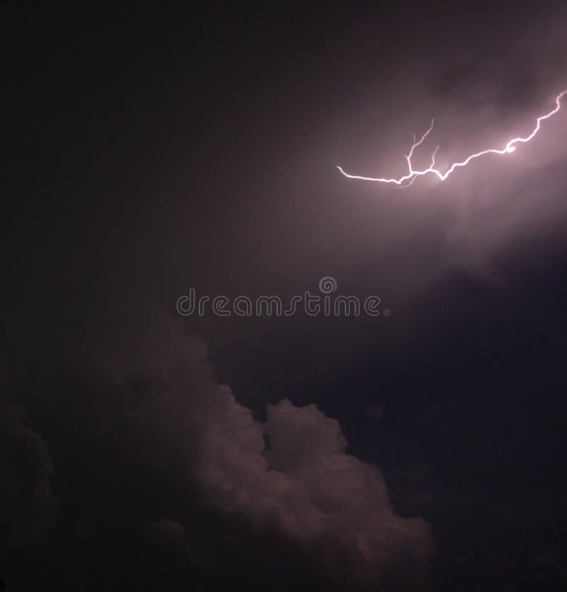 Lightning Lights Up the Night Sky, Oklahoma Stock Image - Image of ...
