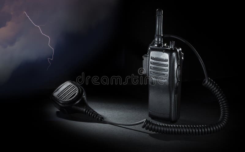 Lightning Striking Behind an Emergency Radio Stock Photo - Image of ... Lightning Striking Behind an Emergency Radio Stock Photo - Image of ...