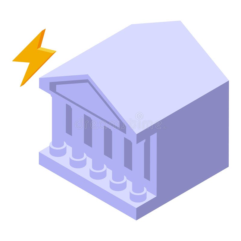 Lightning Striking Courthouse Building Representing Law and Order Stock ...