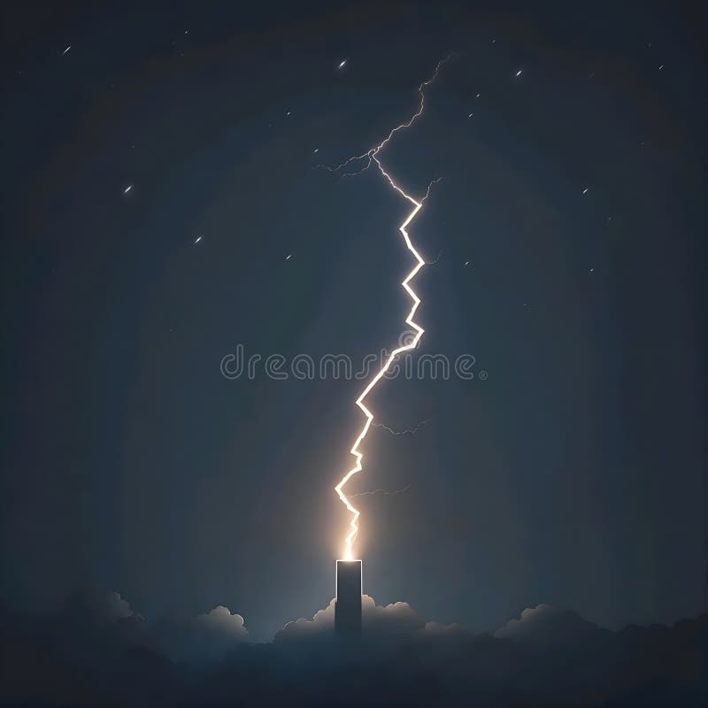 Lightning Striking at Night. Lightning Bolt in the Night Sky. Night Sky ...