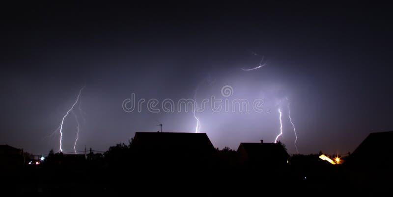 Lightning Struck the House As an Abstract Stock Photo - Image of ...