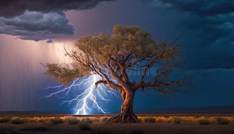 Lightning Hit Tree Stock Illustrations – 65 Lightning Hit Tree Stock ...