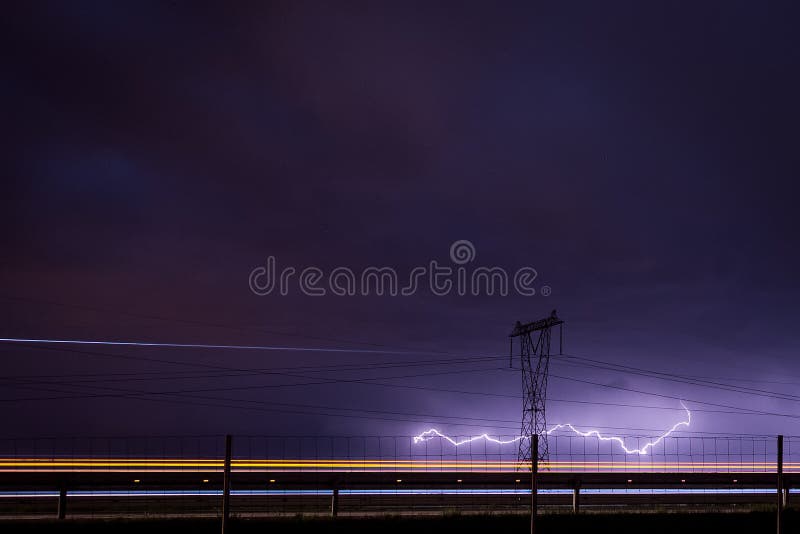Spring Storm and Lightning. Stock Image - Image of beautiful, clouds ...