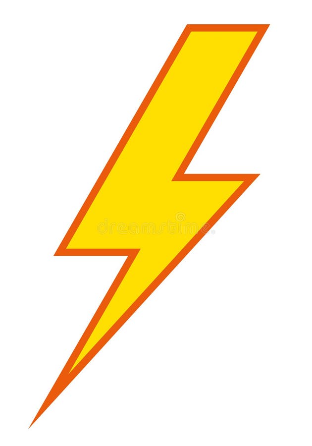 Lightning Symbol - Color Simple Silhouette of Flash, Vector ...