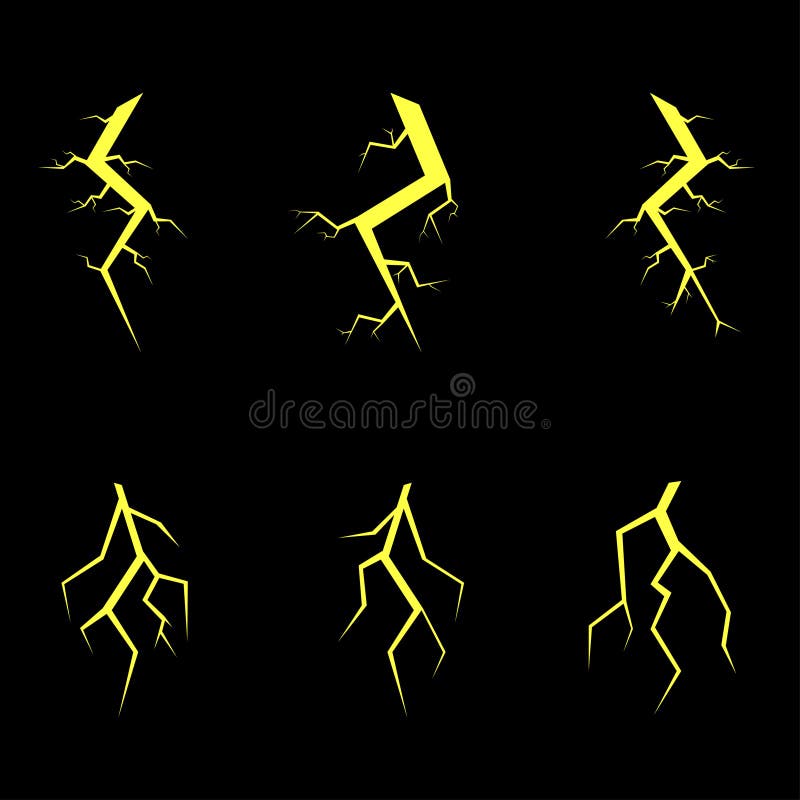 Lightning symbol set stock vector. Illustration of flash - 89014318