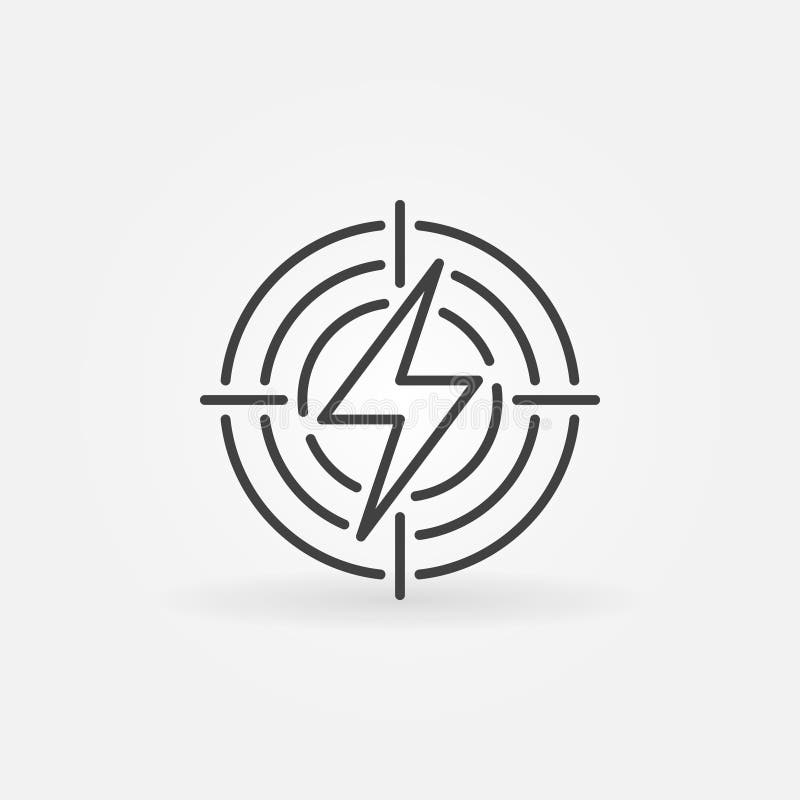 Lightning in target icon stock vector. Illustration of target - 96442636