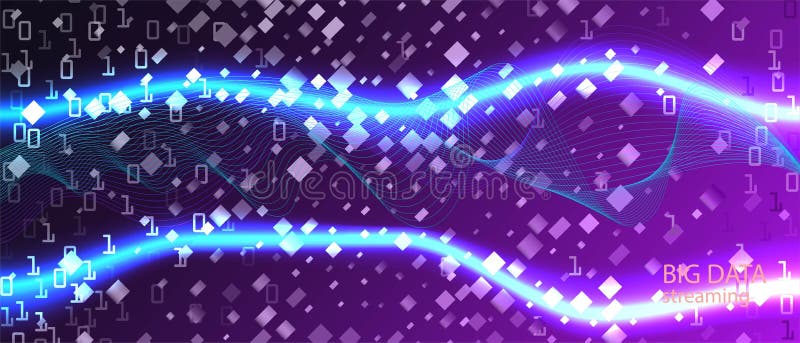 Lightning Tech Vector Equalizer. Blue Purple Pink Background. Punk ...