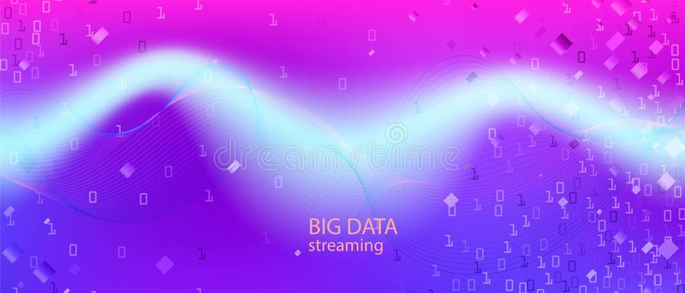 Lightning Tech Vector Equalizer. Tech Neon Funky Music Template. Fractal Flow Code Digital ...