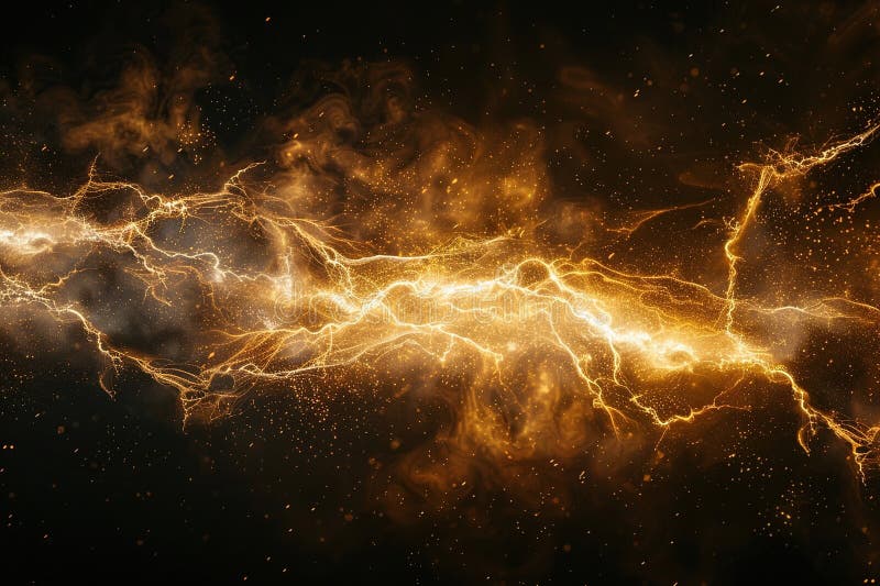 Lightning and Thunder on Black Background. Generative Ai Stock Image ...