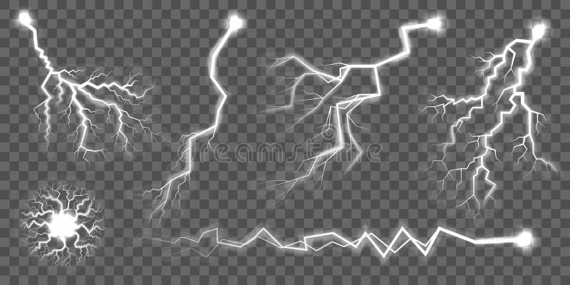 Lightning and Thunder Electric Lighting Effects Stock Vector ...