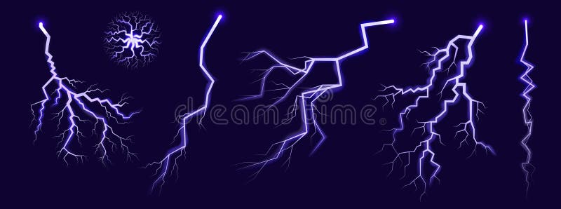 Lightning and Thunder Lighting, Vector Effects Stock Vector ...