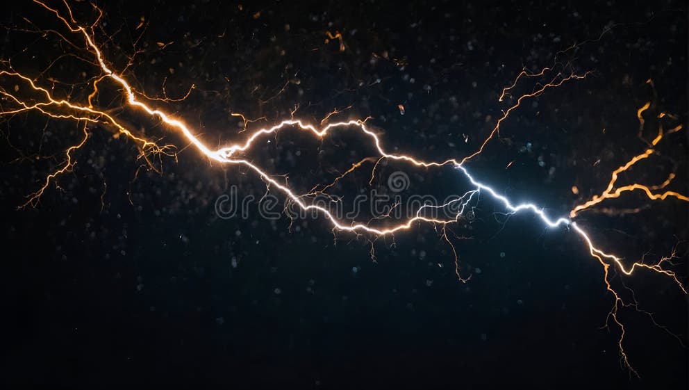 Lightning, Thunder, Sparks , on a Completely Black Background To ...