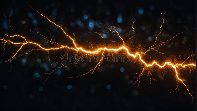 Lightning, Thunder, Sparks , on a Completely Black Background To ...