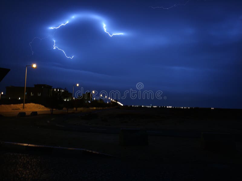 Lightning and Thunder Start of Winter in Alkhor Stock Photo - Image of ...