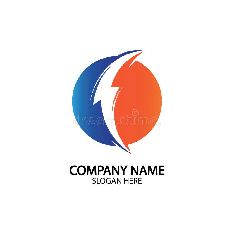 Lightning Thunderbolt Electricity Logo Design Template Stock Vector ...