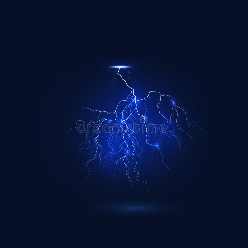 Lightning or Thunderbolt Light Isolated Realistic Sky Thunderstorm ...